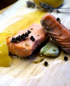 Confit Salmon with Lavender Recipe | TheoCooks