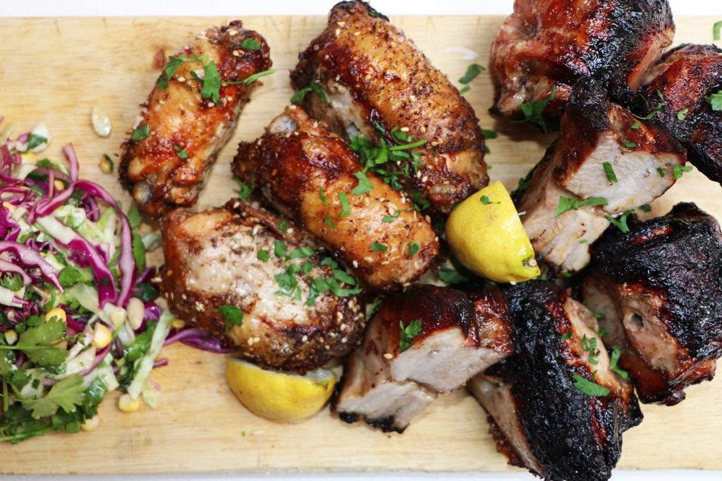 Rotisserie BBQ Video | Tamarind Pork Belly, Chicken Thighs and Asian ...